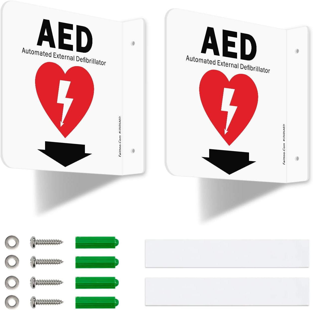 Amazon.com: Outdoor/Indoor (3 Pack) 6" x 4" AED Automated External ...