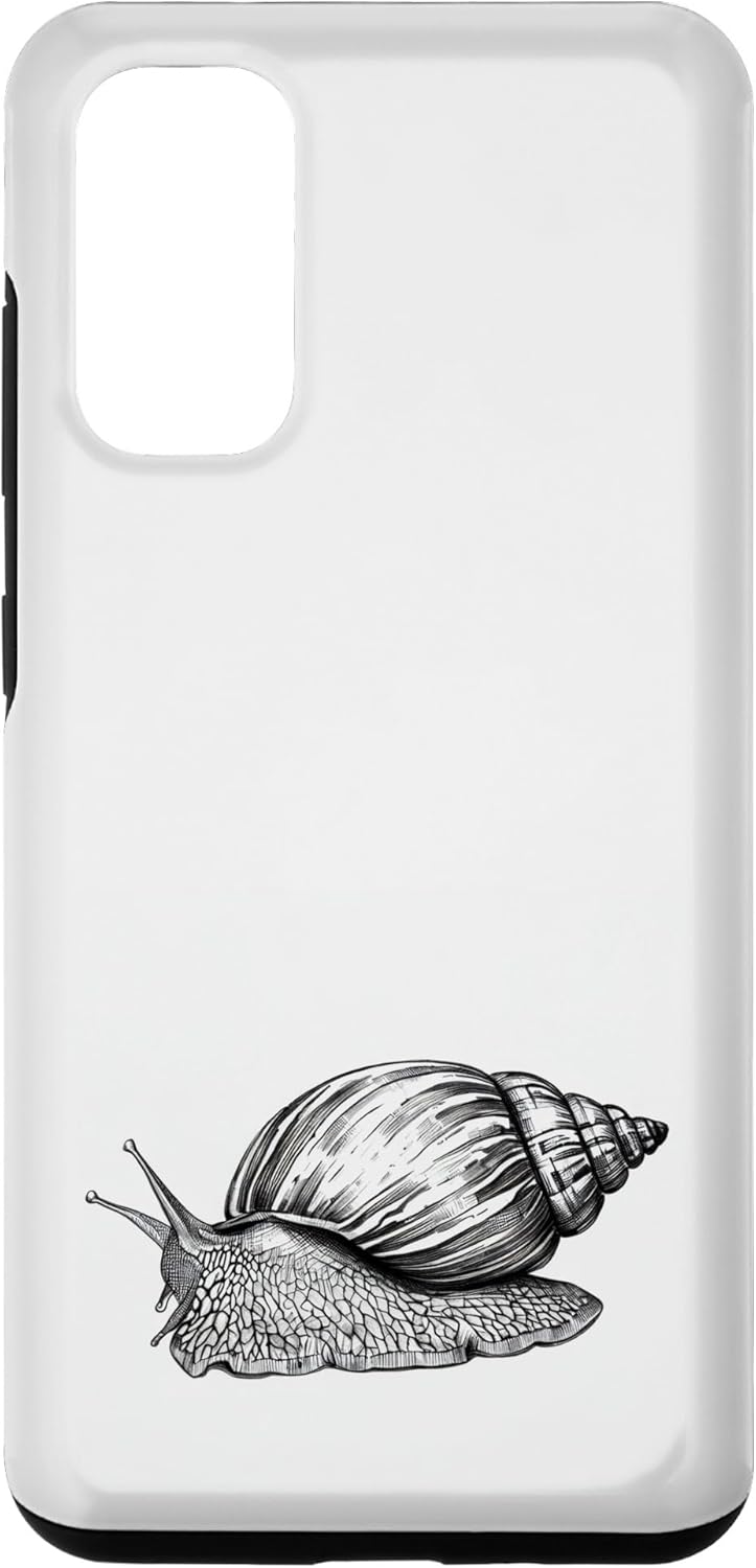 Amazon.com: Galaxy S20 Agate snails, Achatina reticulata, drawing black ...