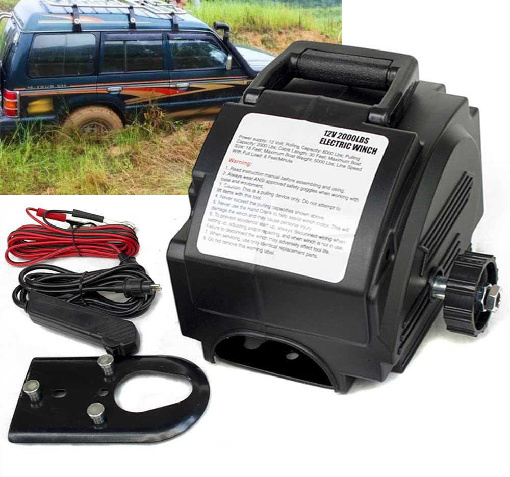 Amazon.com: 12 Volt Electric Winch Portable Winch with Remote 6000 ...