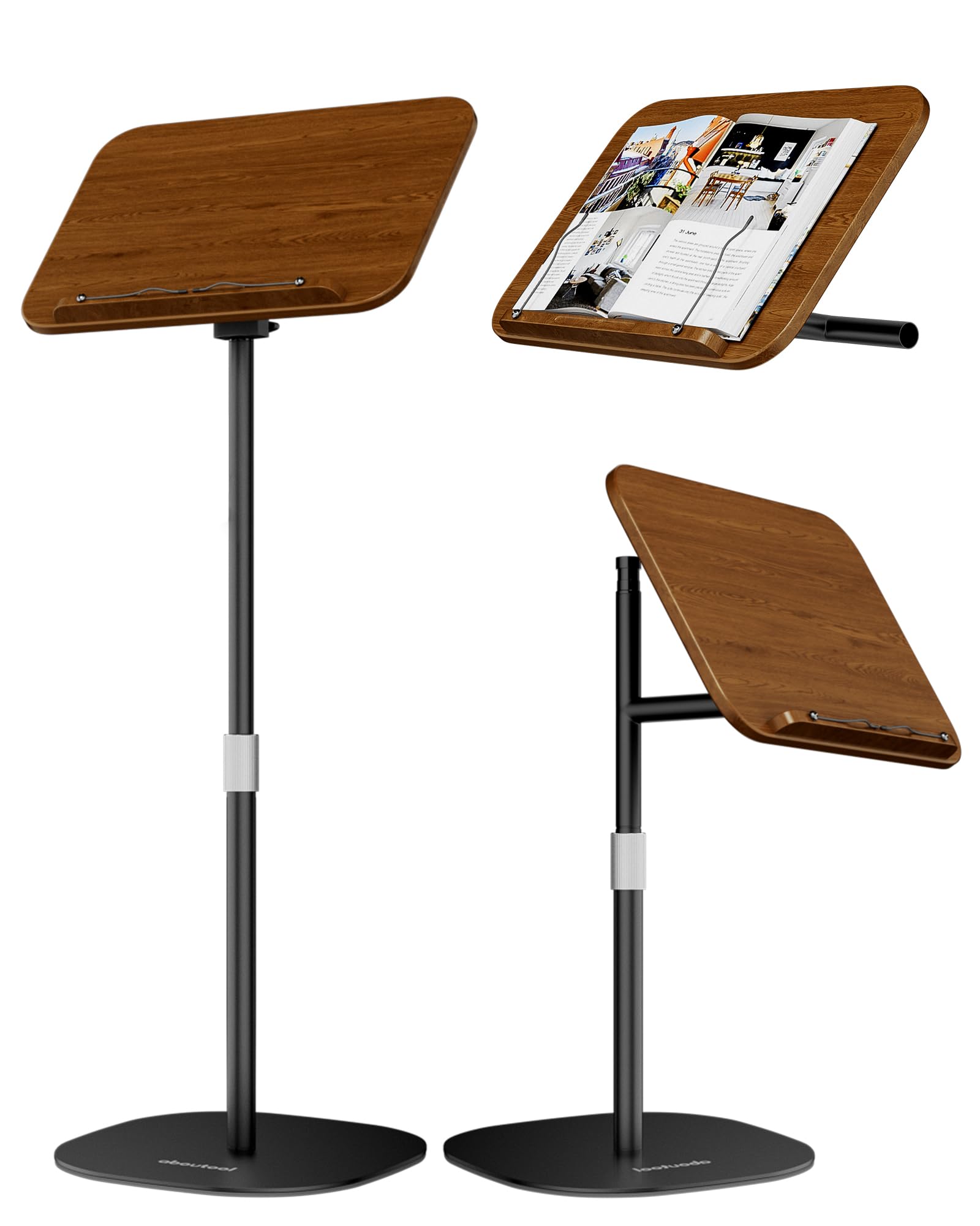2 in 1 Dual-use Floor Book Stand & Desktop Book Stand,Height Adjustable ...