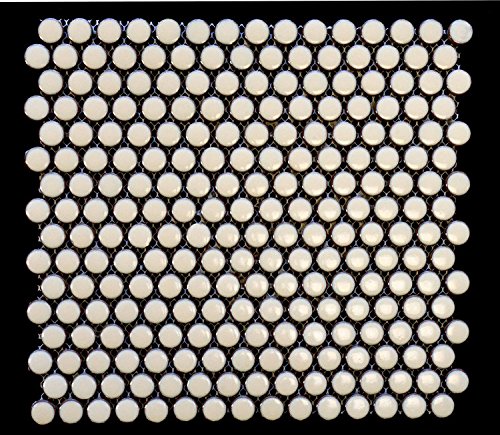 Biscuit Penny Porcelain Mosaic Floor and Wall Tile, 12" x 12"x 3/4" (10 ...