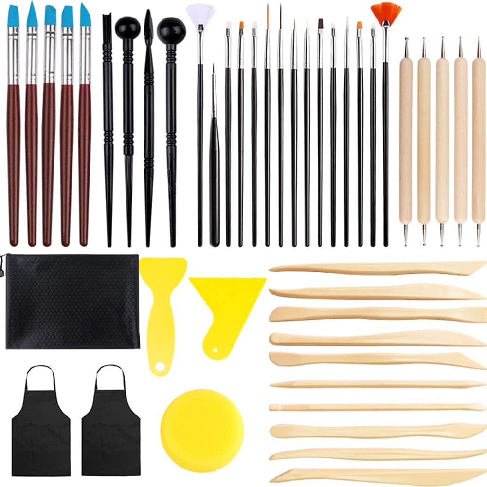 Amazon.com: 45PCS Ceramic Clay Tools Set, Handle Modeling Clay Tools ...