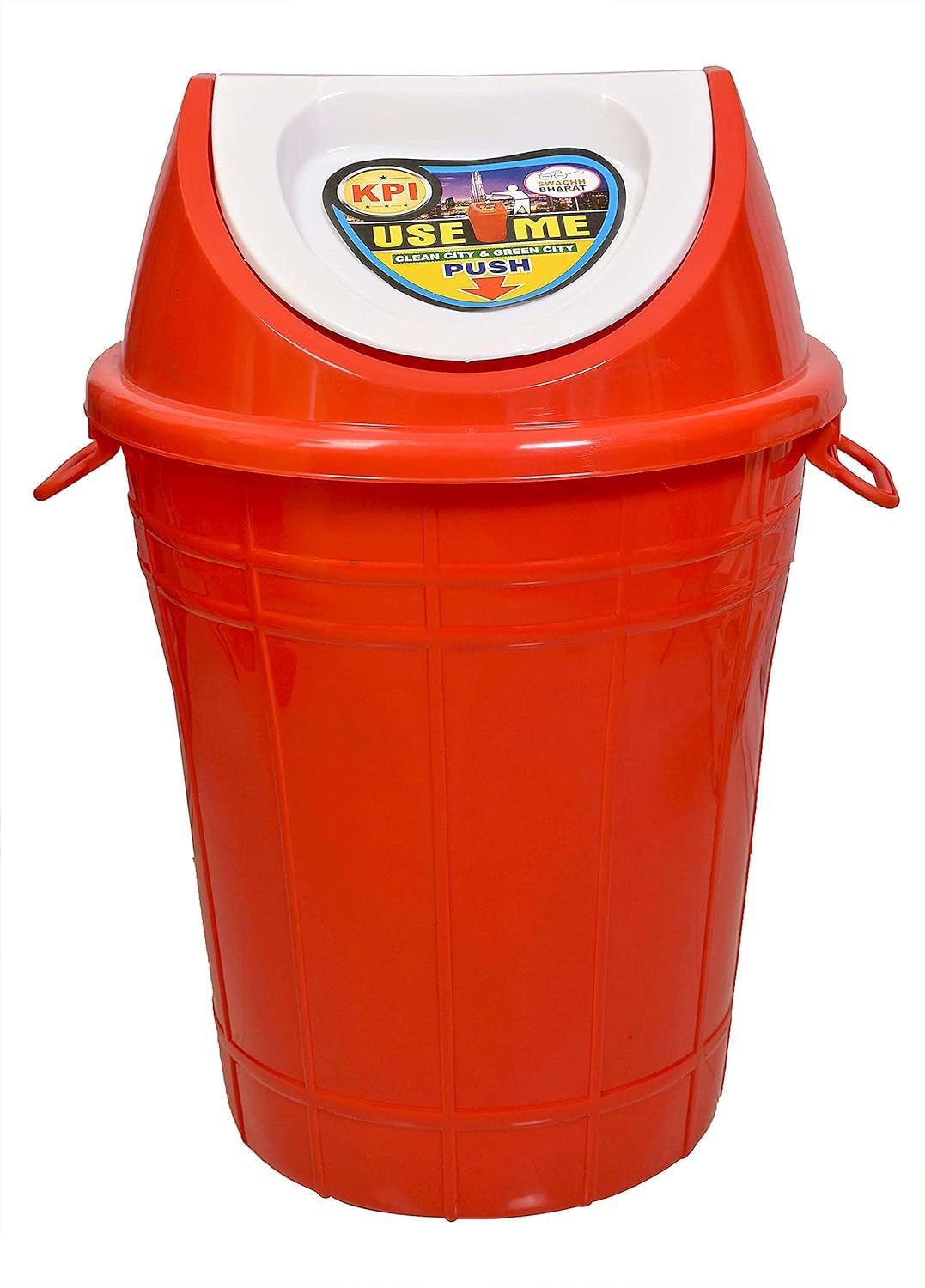 OMDEE TRADING Plastic Drum, [32 Ltr, Multi Colour], Swing Lid Dustbin ...