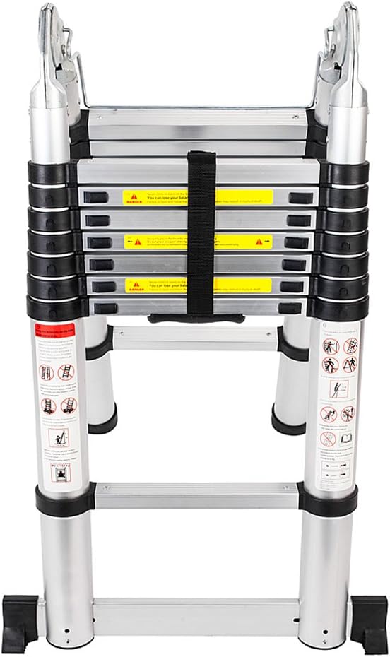 Senrob Aluminum Telescopic Extension Ladder,16.5 ft Extendable Folding ...