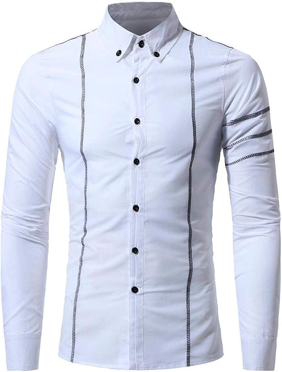 Targogo Camicia da Uomo A Manica Lunga da Vintage Elegante Uomo Casual ...