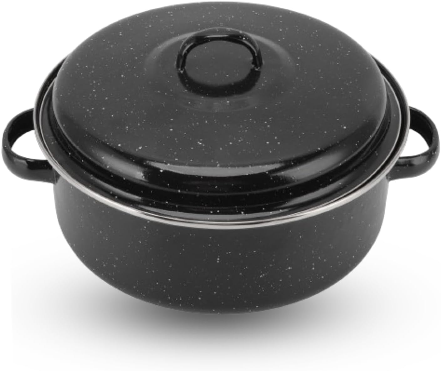Amazon.com: Roasting Pan with Lid, Round Roaster Pan Enameled Roasting ...