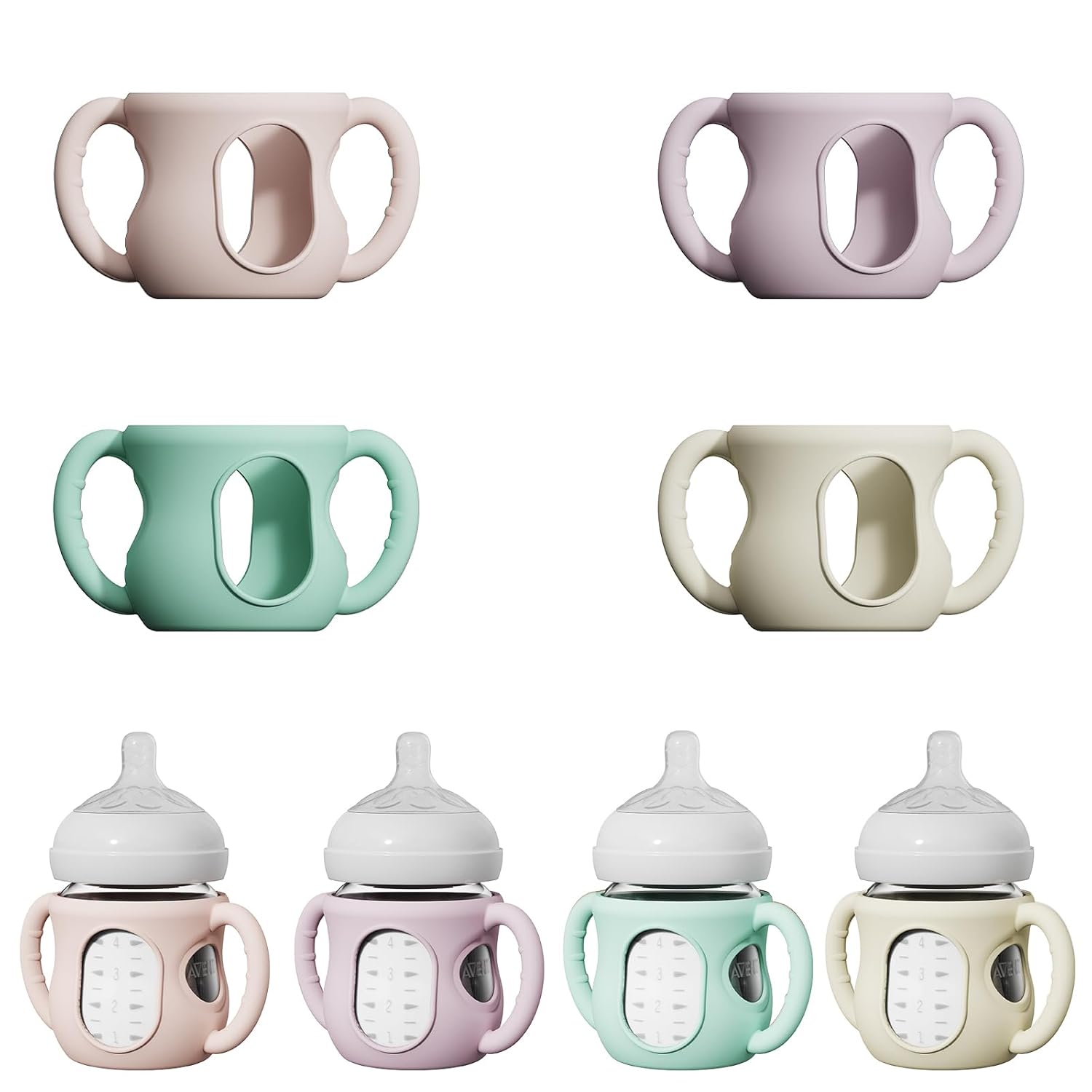 Amazon.com : 4 Pack Silicone Sleeves for Avent Natural Glass Bottles ...