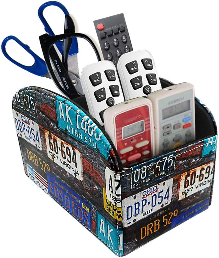 Amazon.com : Fosinz Leather Remote Control Organizer with 4 Spacious ...