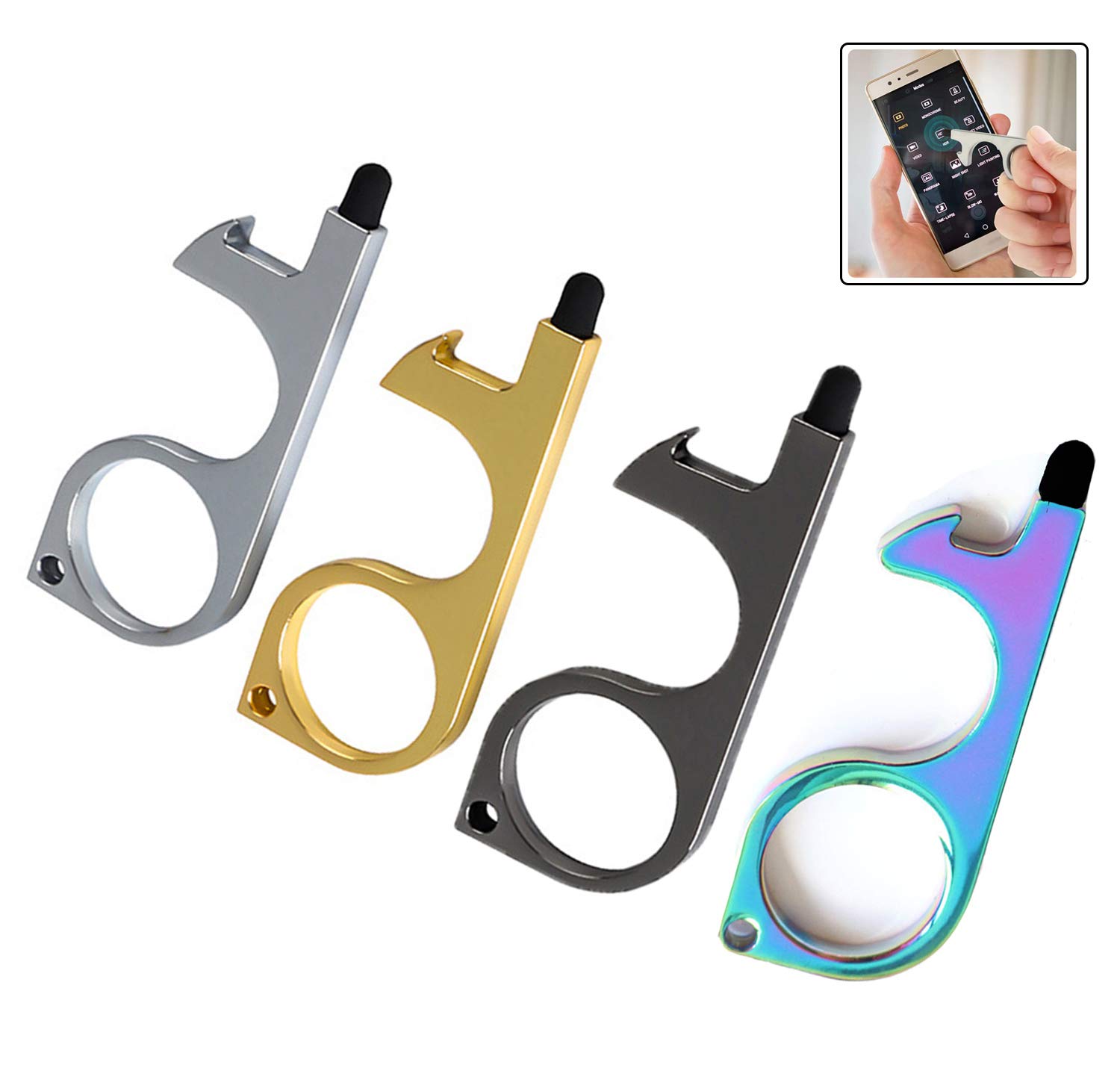 No Touch Door Opener Tool,4 Pack Contactless Multifunction Clean Key ...