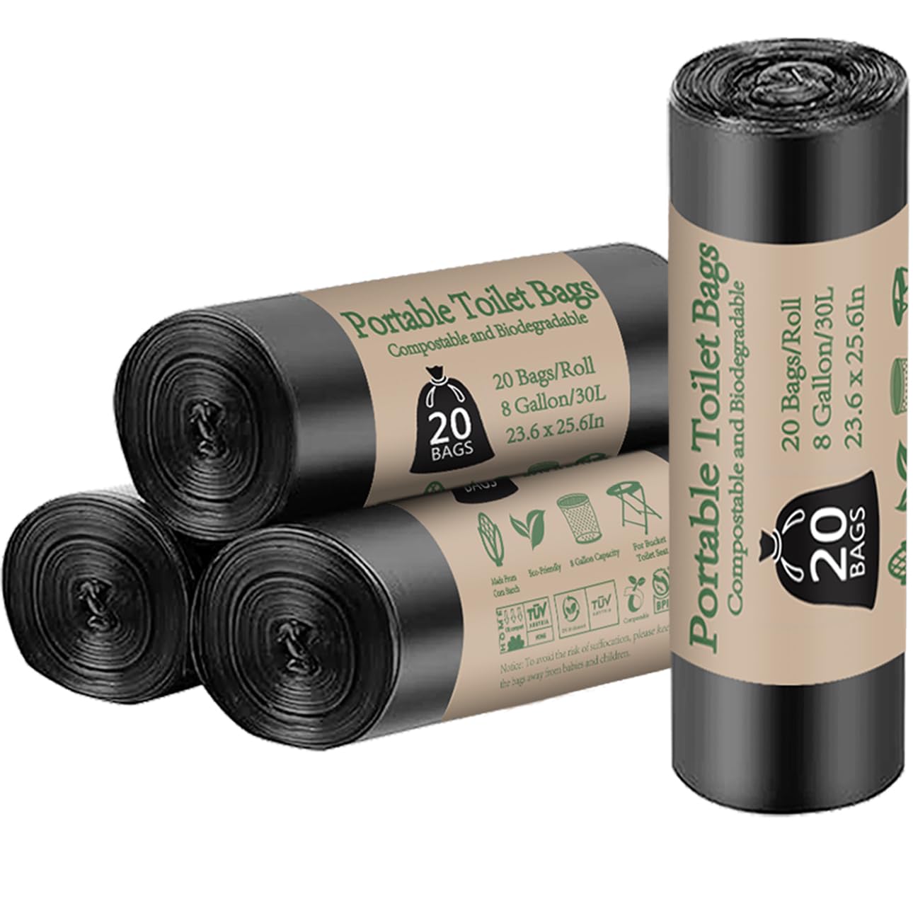 Amazon.com: 80 Count Portable Toilet Bags, Camping Toilet Bags, 8 ...
