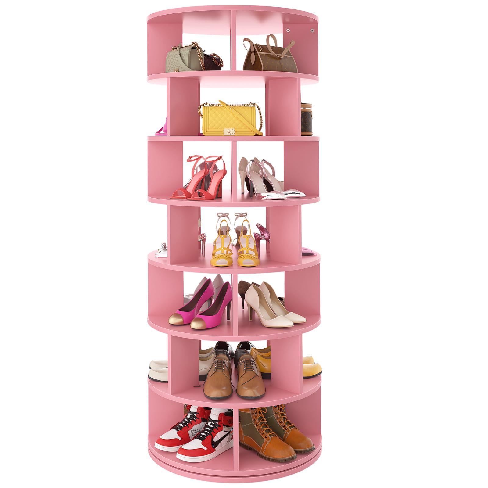 Snapklik.com : Rotating Shoe Rack Tower, 7-Tier Spinning Shoe Rack 360 ...