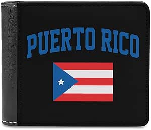 Amazon.com : Puerto Rico Flag Bifold Wallet PU Leather Slim Purse ...