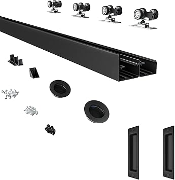 Amazon.com: JUBEST 60" Bypass Sliding Door Hardware Aluminum Bypass ...