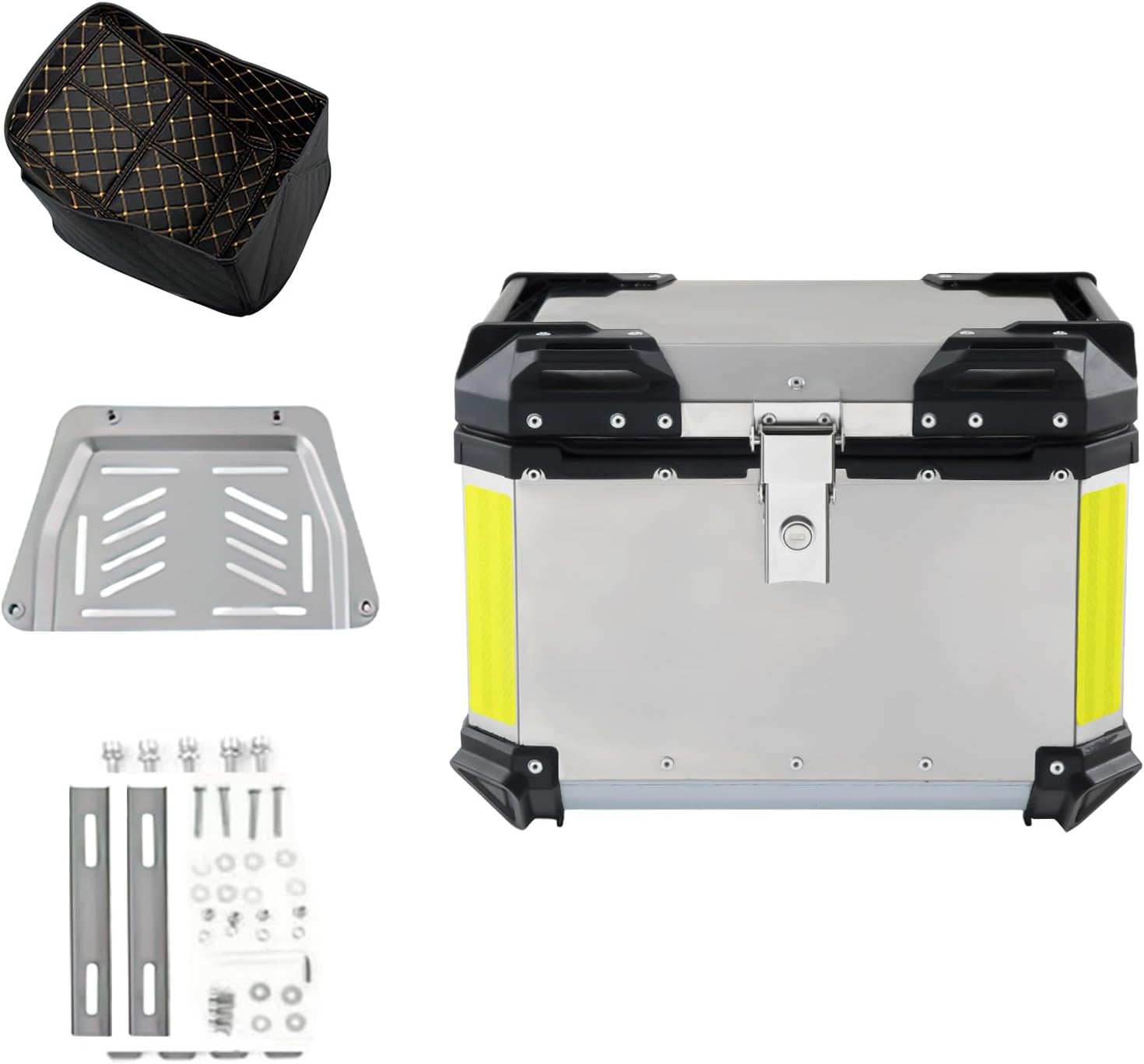 Caja de Moto de Acero Inoxidable 45L，Caja de Motocicleta para Maletero ...
