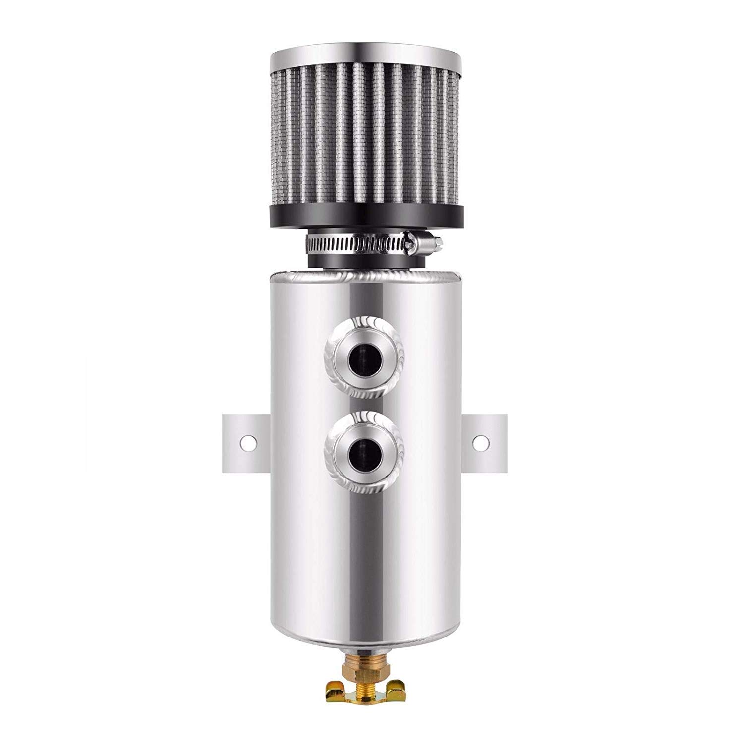 Buy Soosee Universal Aluminium Baffled Engine Oil Catch Can 2X AN10 ...