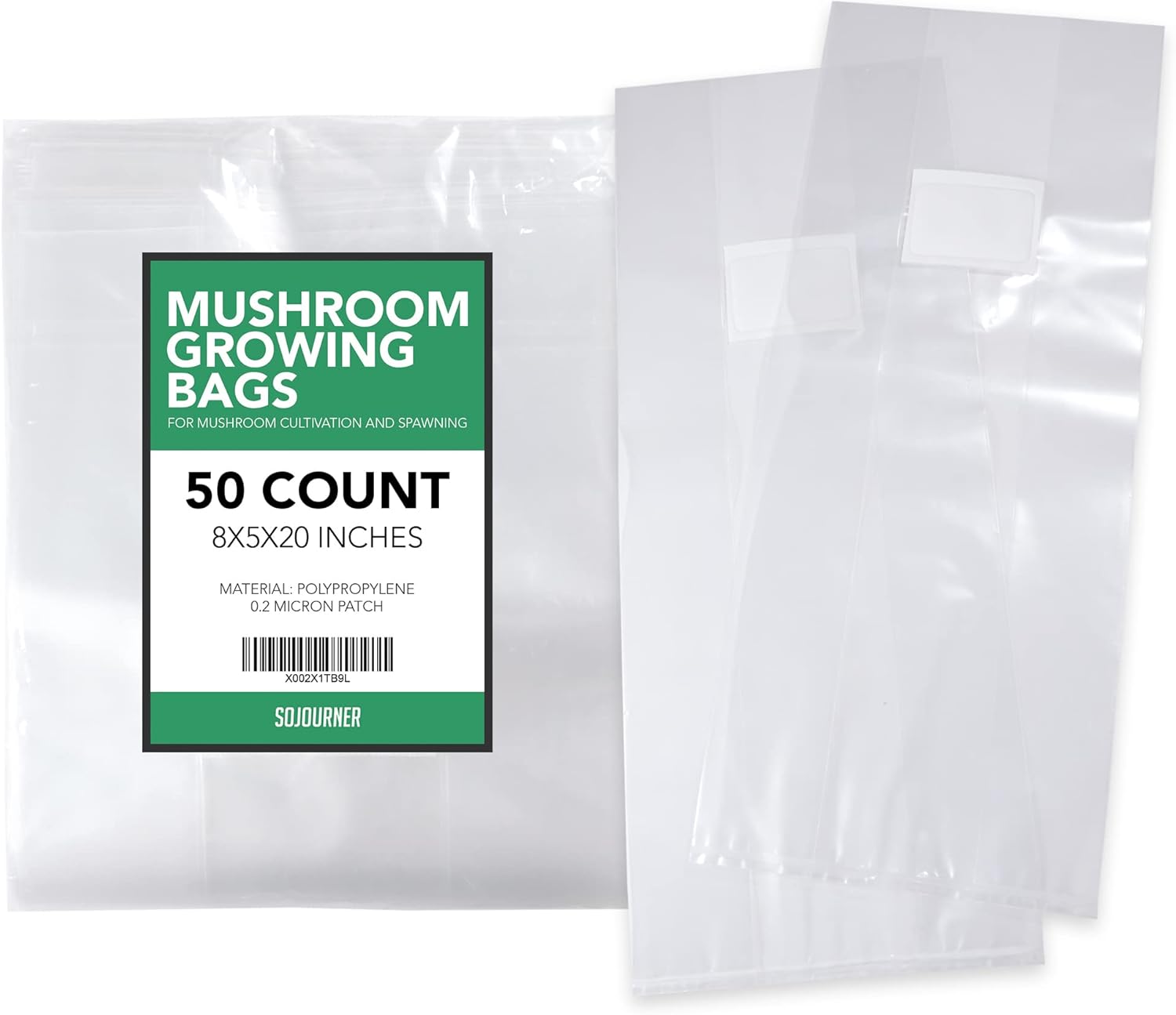 Amazon.com: Sojourner Mushroom Grow Bags (50 Pk) - Mushroom Spawn Bags ...