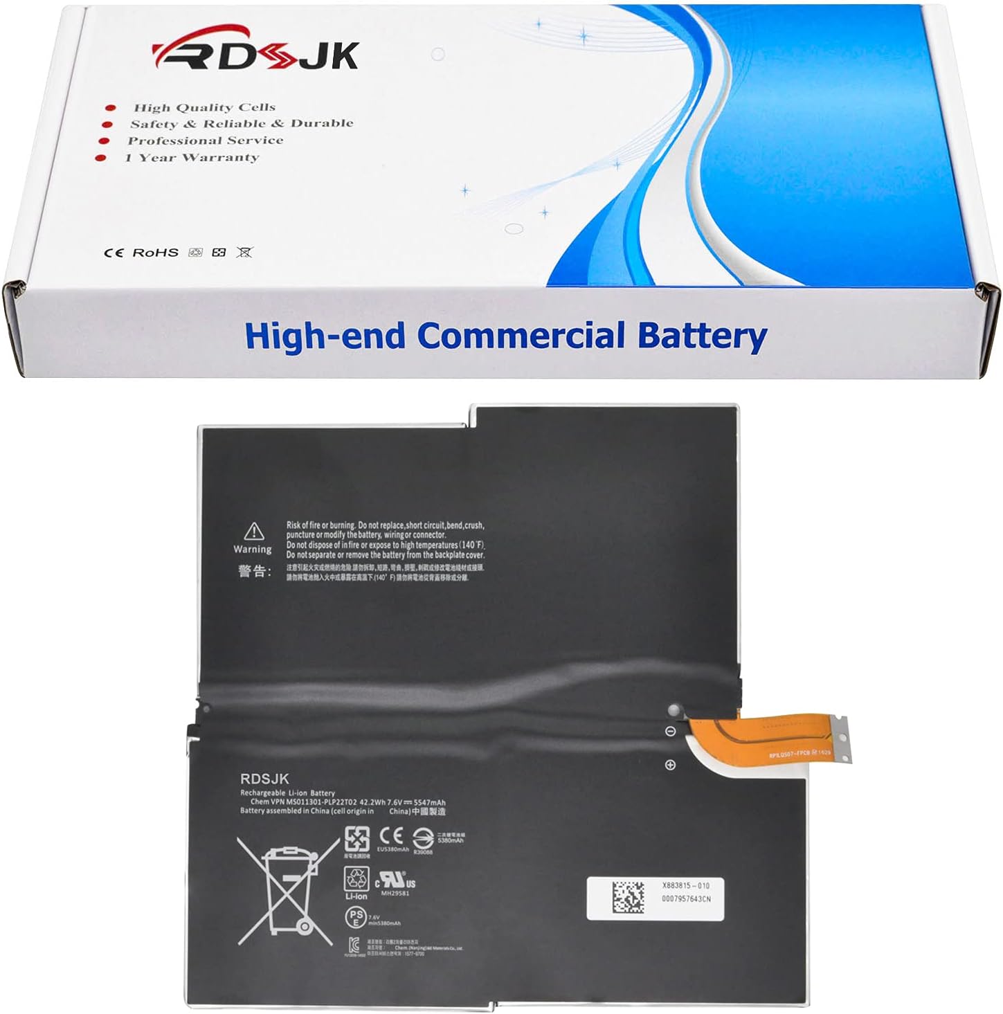 Amazon.com: RDSJK Compatible MS011301-PLP22T02 MS011301 Battery ...