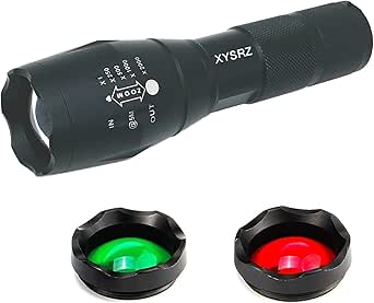 XYSRZ 3-Color-Light Flashlight Single Mode Flashlight with Red Green ...