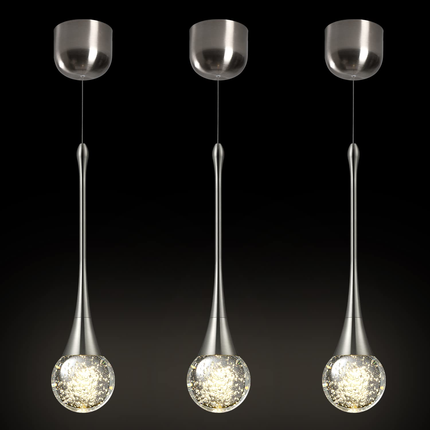 COCOSTAR 3 Pack 12w Adjustable Levitate led Bubble Glass orb Pendant ...