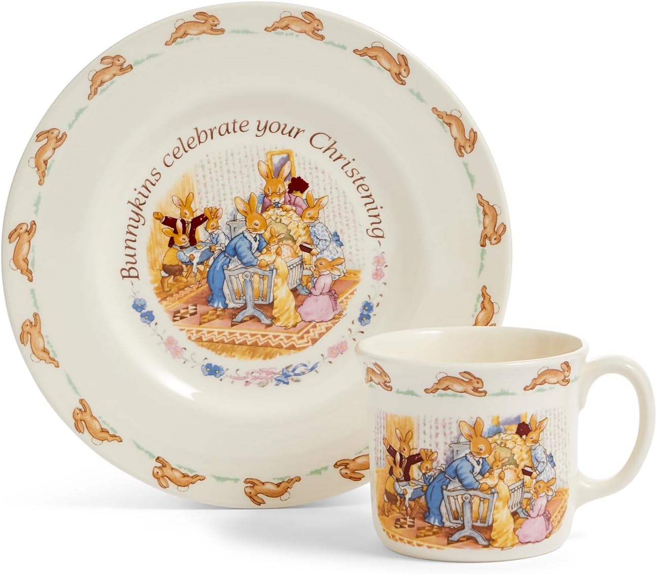 Amazon.com: Royal Doluton Bunnykins 2-Piece (Plate & One Handled Mug ...