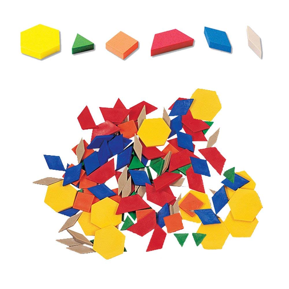 Amazon.com: hand2mind Plastic Pattern Blocks, Geometric Shapes for Kids ...