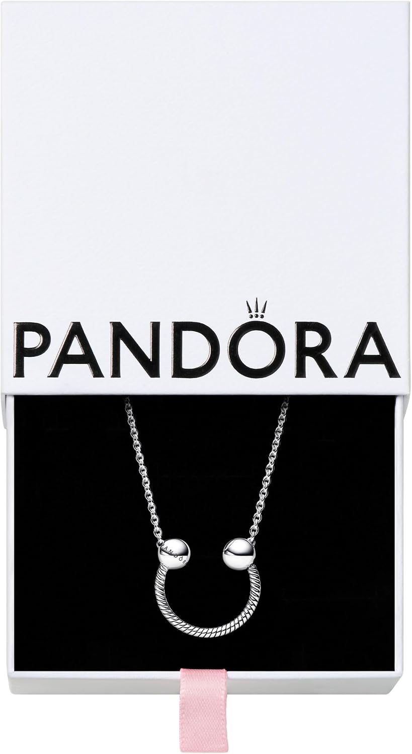 Amazon.com: PANDORA Moments U-Shape Charm Pendant Necklace - Gift for ...