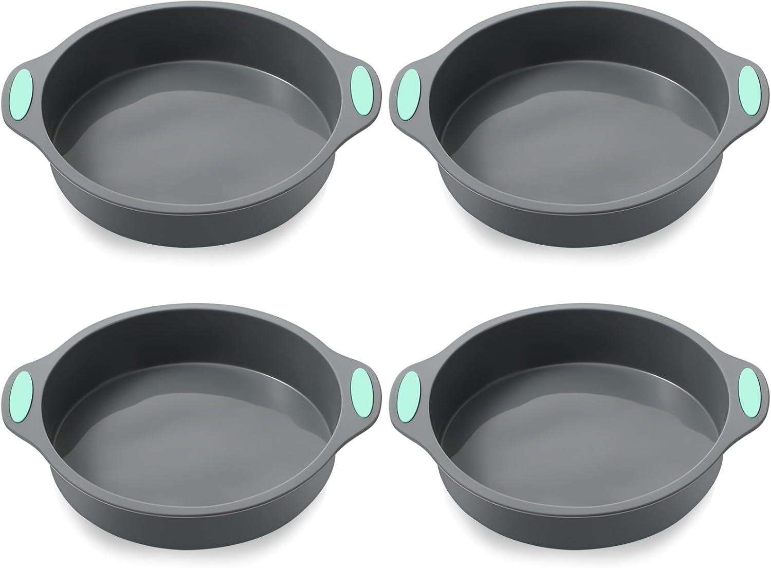 Amazon.com: Maxcheck 4 Pack 9 Inches Silicone Round Cake Pans Nonstick ...