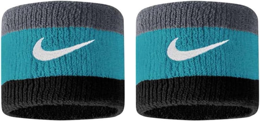 Nike Swoosh Wrist Bands 2 PK (Cool Grey/Teal Nebula/Black) : Amazon.in ...
