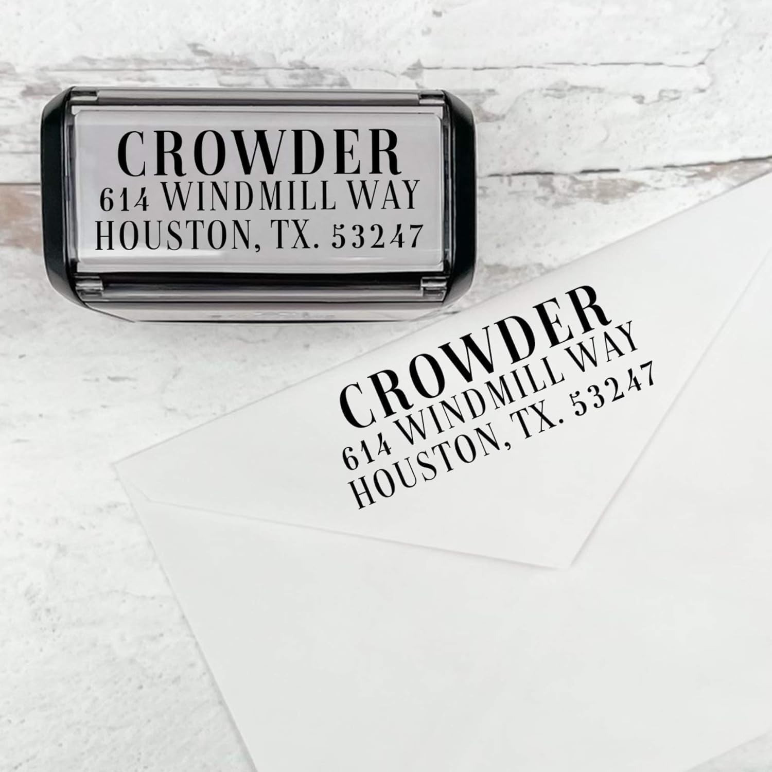 Amazon.com : Self Inking Modern Address Stamps | Custom Return Address ...