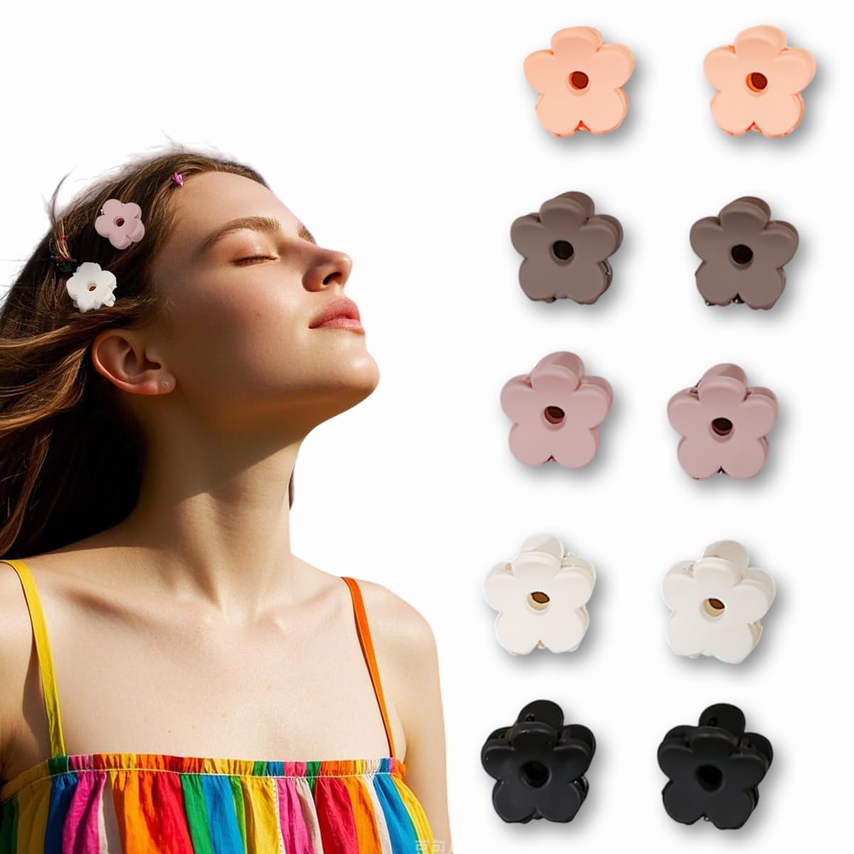 Amazon.com : Small Hair Clips for Women, Small Cute Flower Nonslip Claw ...