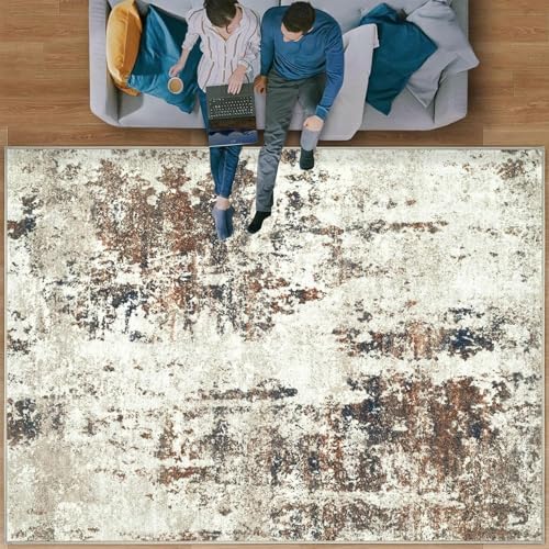 Amazon.com: Living Room Rug 8x10 Rug, Machine Washable Modern Abstract ...