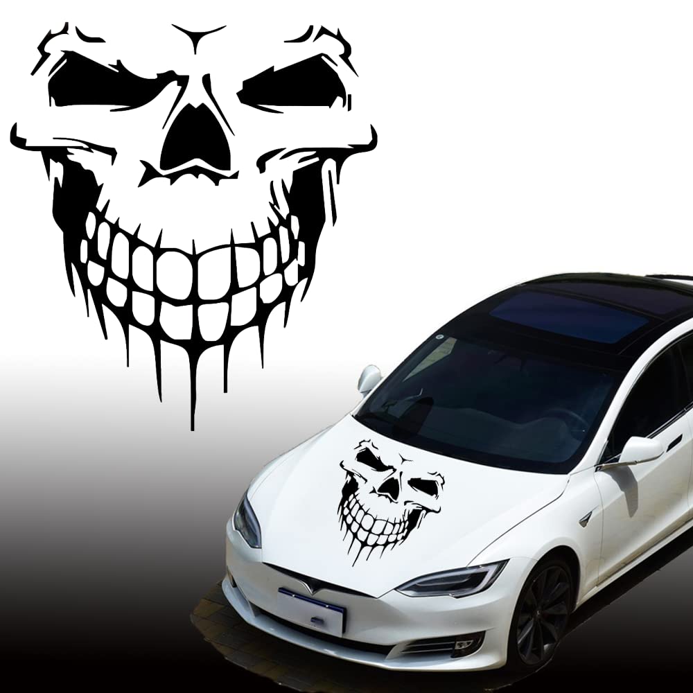 Amazon.com - JINYUNDUOSP Skull Sticker and Decal for Car, 3D Silver ...