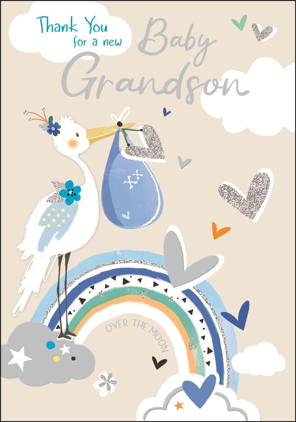 New Baby Grandson Thank You Card - Gorgeous Grandson to Love - Teddy ...