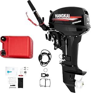 Hangkai Outboard Motor, 2 Stroke 18HP Outboard Motor Fishing Boat Engine, 246CC Heavy Duty ...