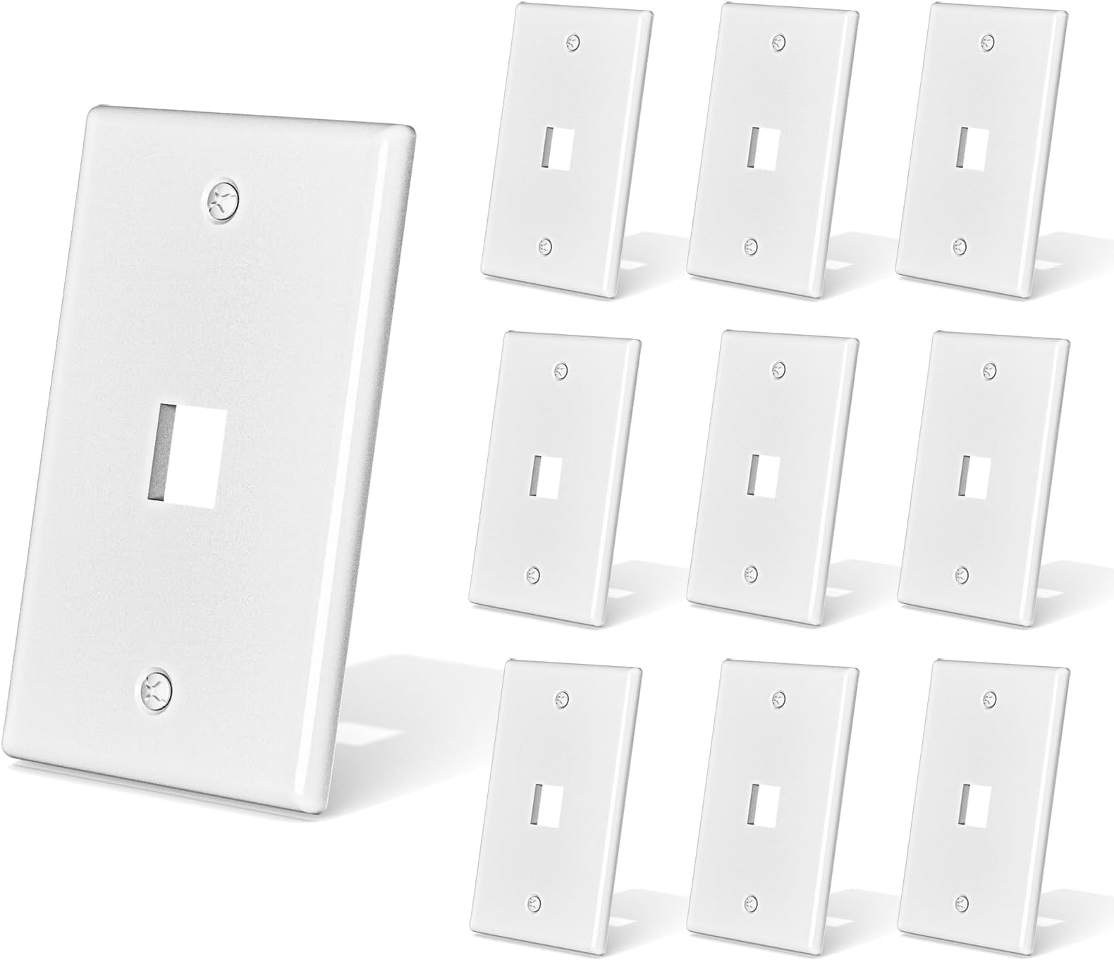 Amazon.com: 2 Port Keystone Wall Plate 10-Pack Single Gang Face plate ...