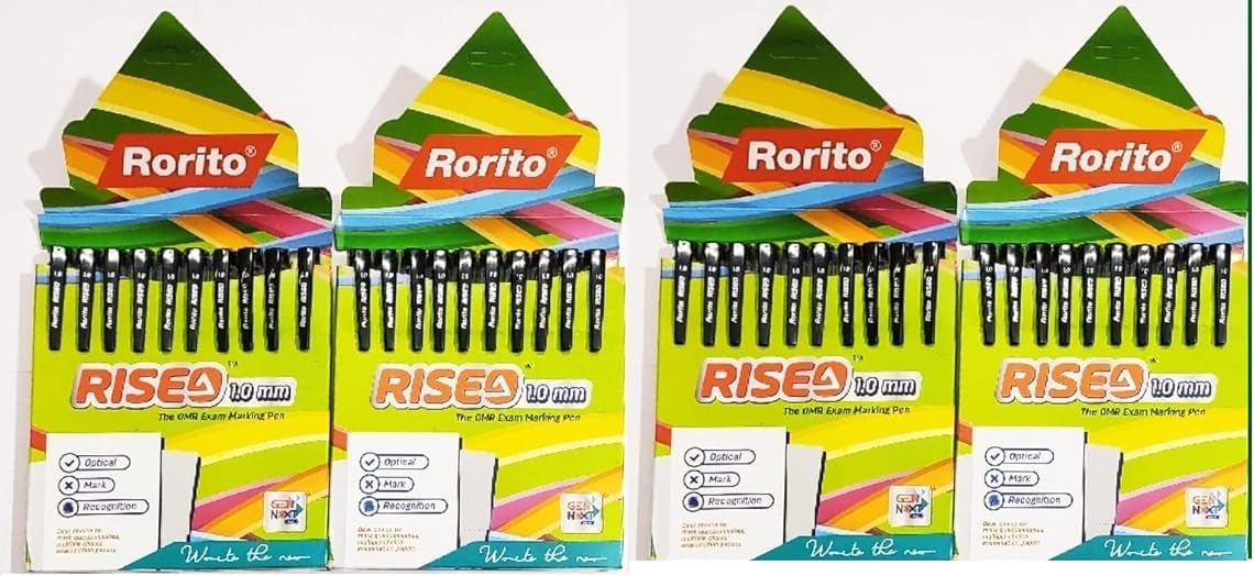 Rorito Riseo 1.0 Mm Omr Answer Sheets Exam Marking Pen Black 40 Pcs ...