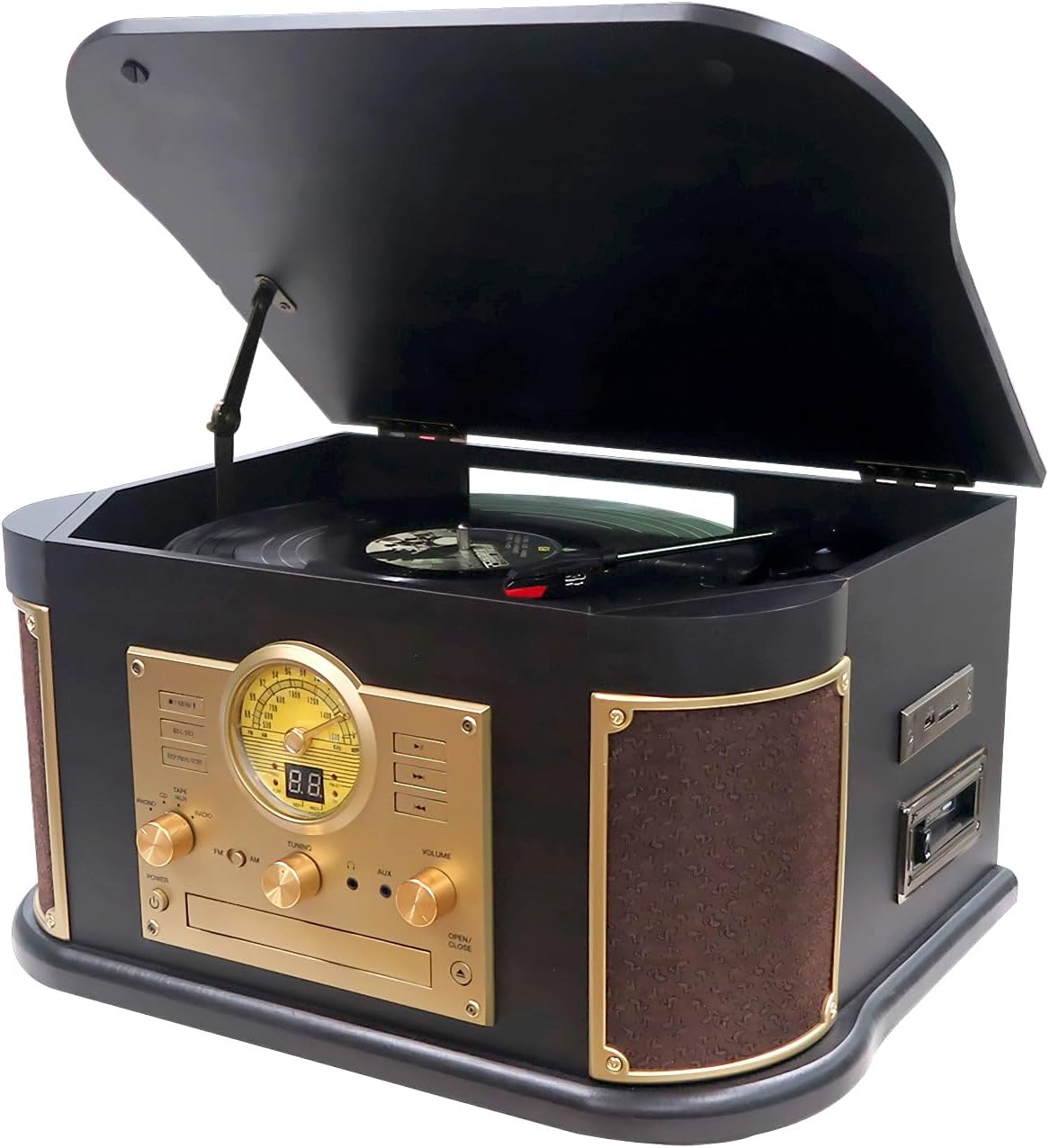 Amazon.com: All-in-One Vinyl Record Player with Bluetooth, CD, Cassette ...