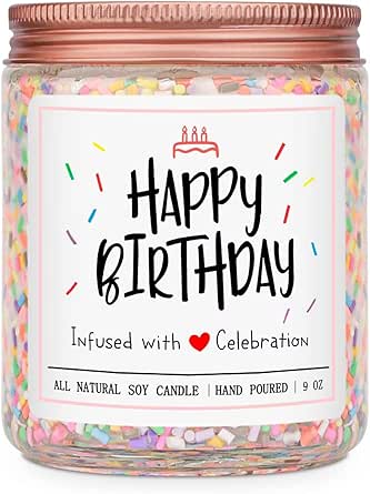 Amazon.com: Homsolver Happy Birthday Gifts for Women Unique, Vanilla Cream Scent with Sprinkles ...