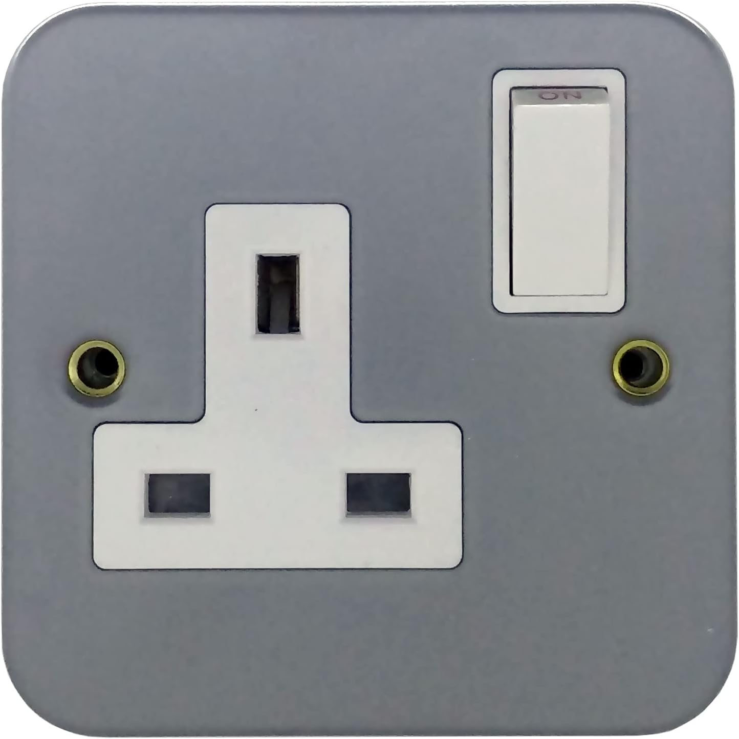 13 Amp Socket Outlet 1 Gang Switched SP in Metal Clad : Amazon.co.uk ...