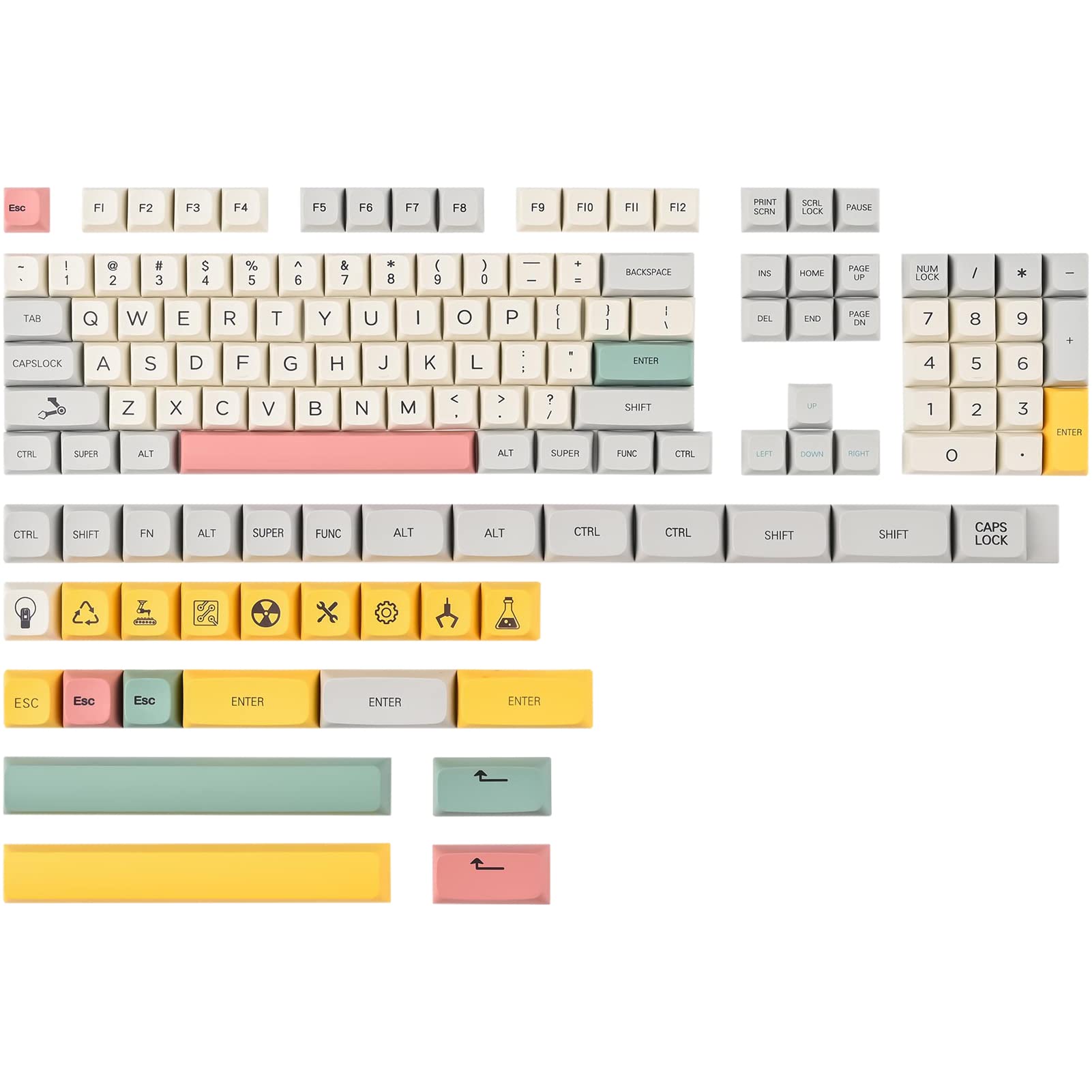 Buy PBT Keycaps, 135 Keycap Set, XDA Profile Custom Keycaps for Cherry ...