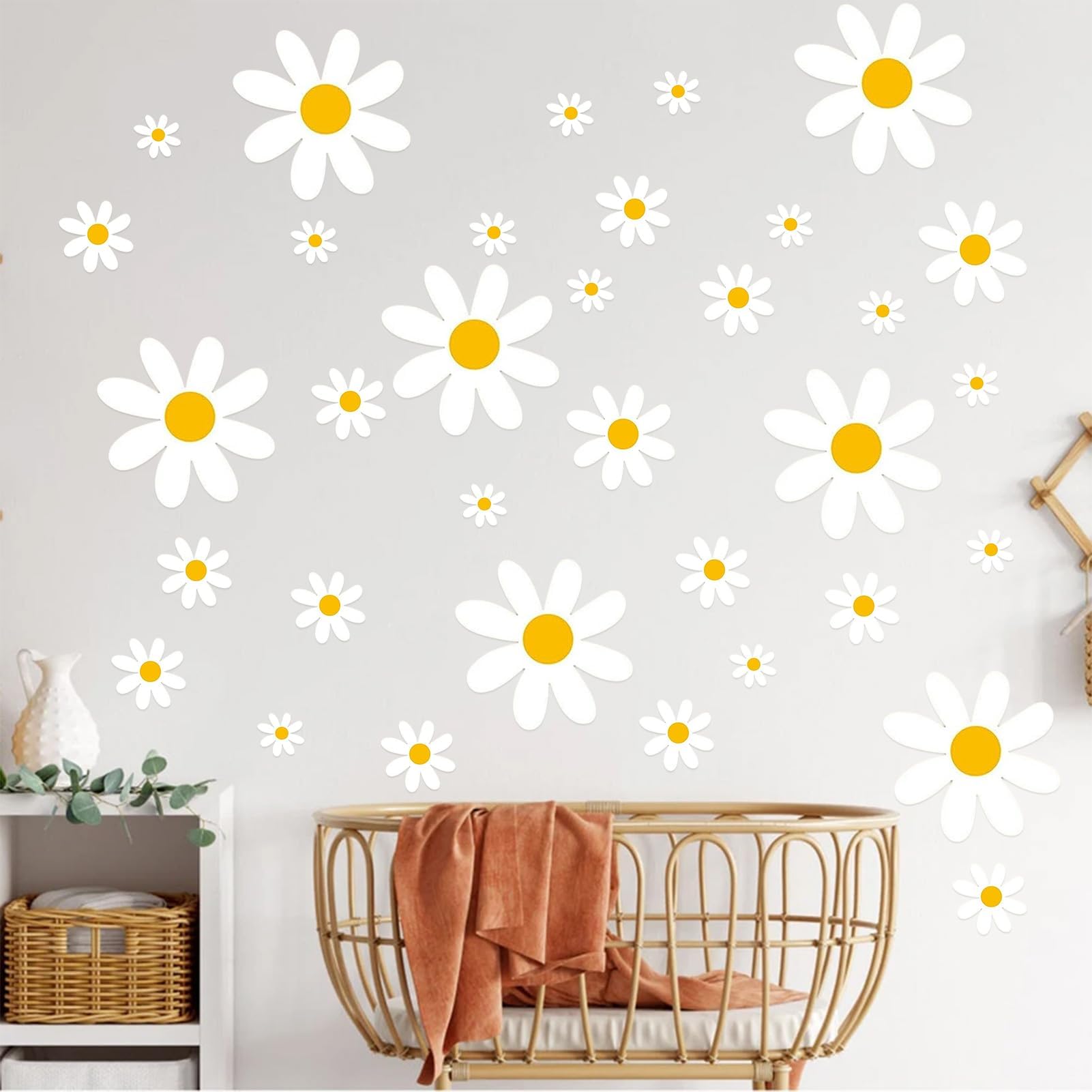 Amazon.com: Daisy Wall Decal Flower Vinyl Wall Decals White Daisy ...