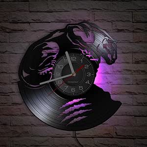 Amazon.com: Timethink 12'' Black Panther Wildlife LED Vinyl Record Wall ...