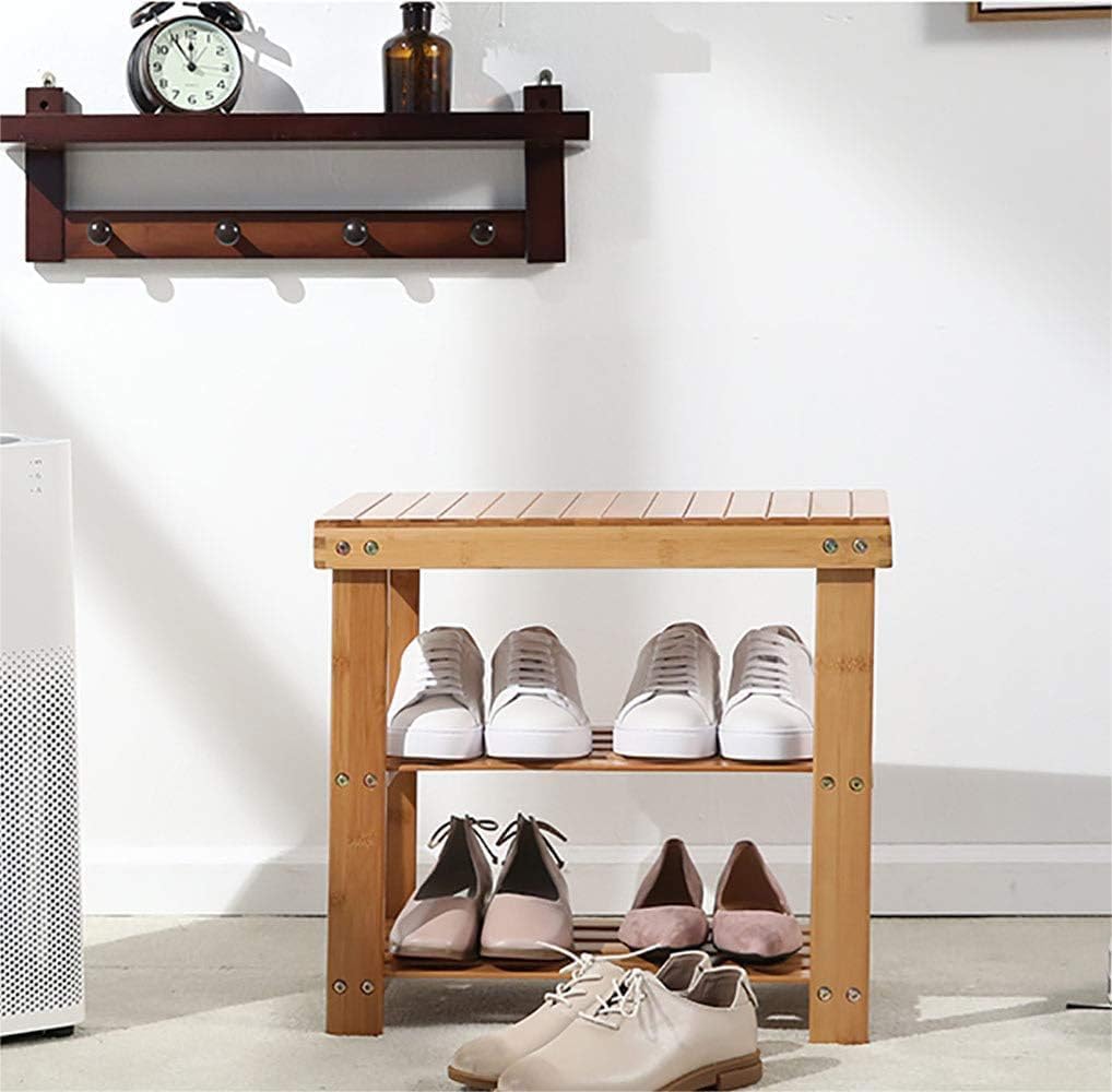 Amazon.com: Dporticus 2-Tier Bamboo Shoe Rack, Small Shoe Bench ...