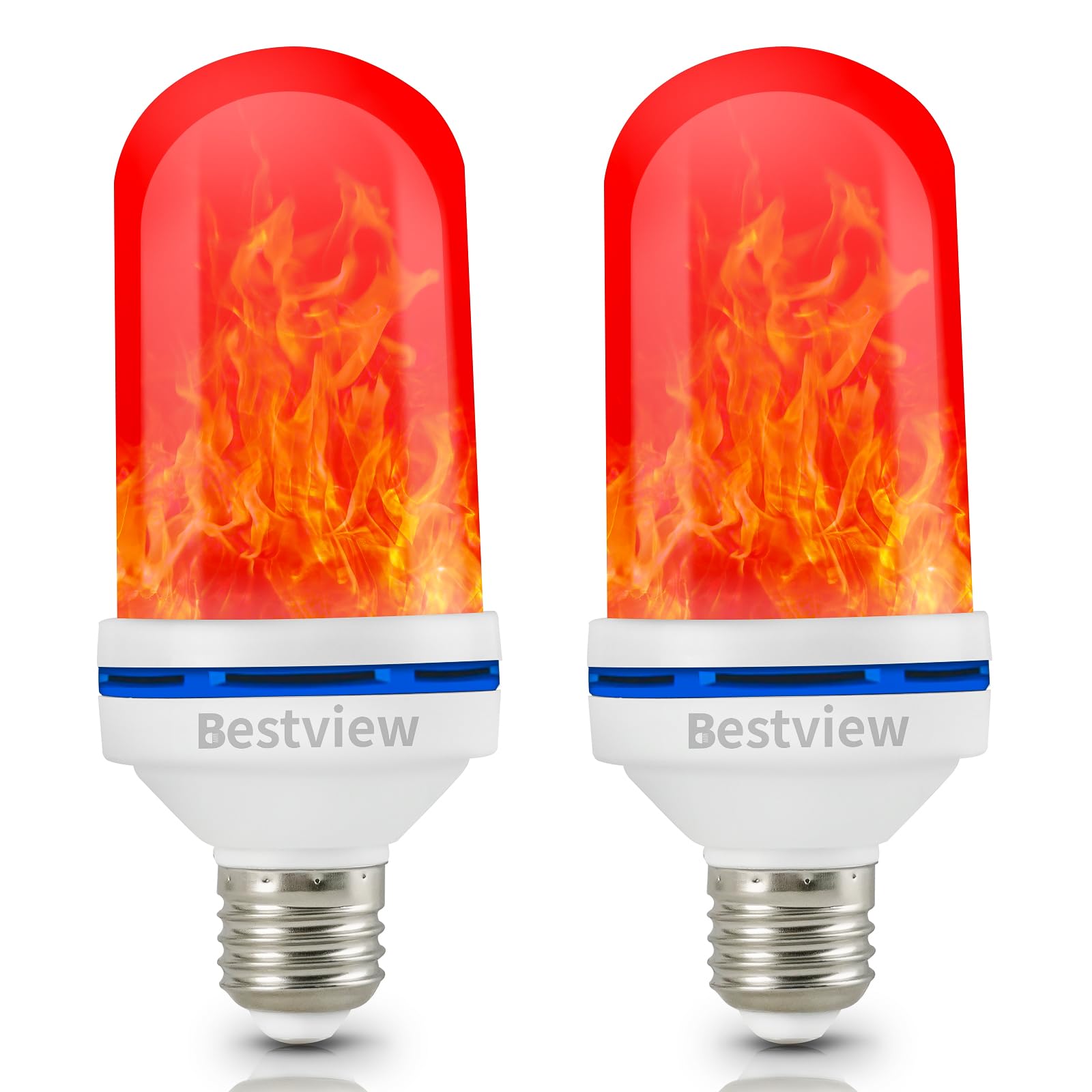 Amazon.com: Bestview LED Flame Effect Light Bulbs,4 Modes Smart E26/E27 ...