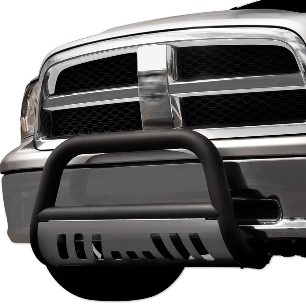 Amazon.com: Matte Black AVT Style Angular Brush Push Front Bumper Grill ...