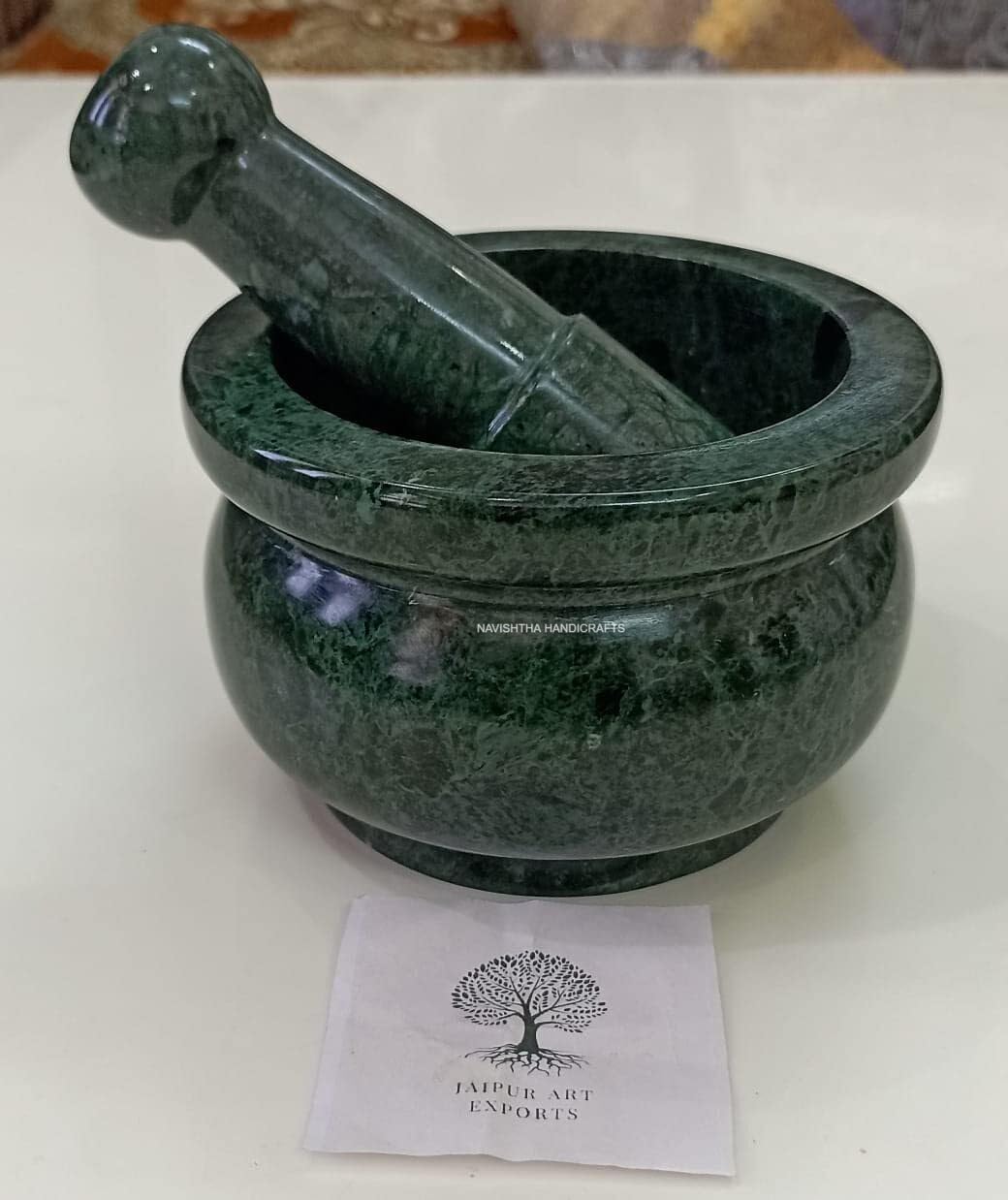 [Large]Jaipur Art Exports Mortar and Pestle Set for Spices,Okhli Masher ...