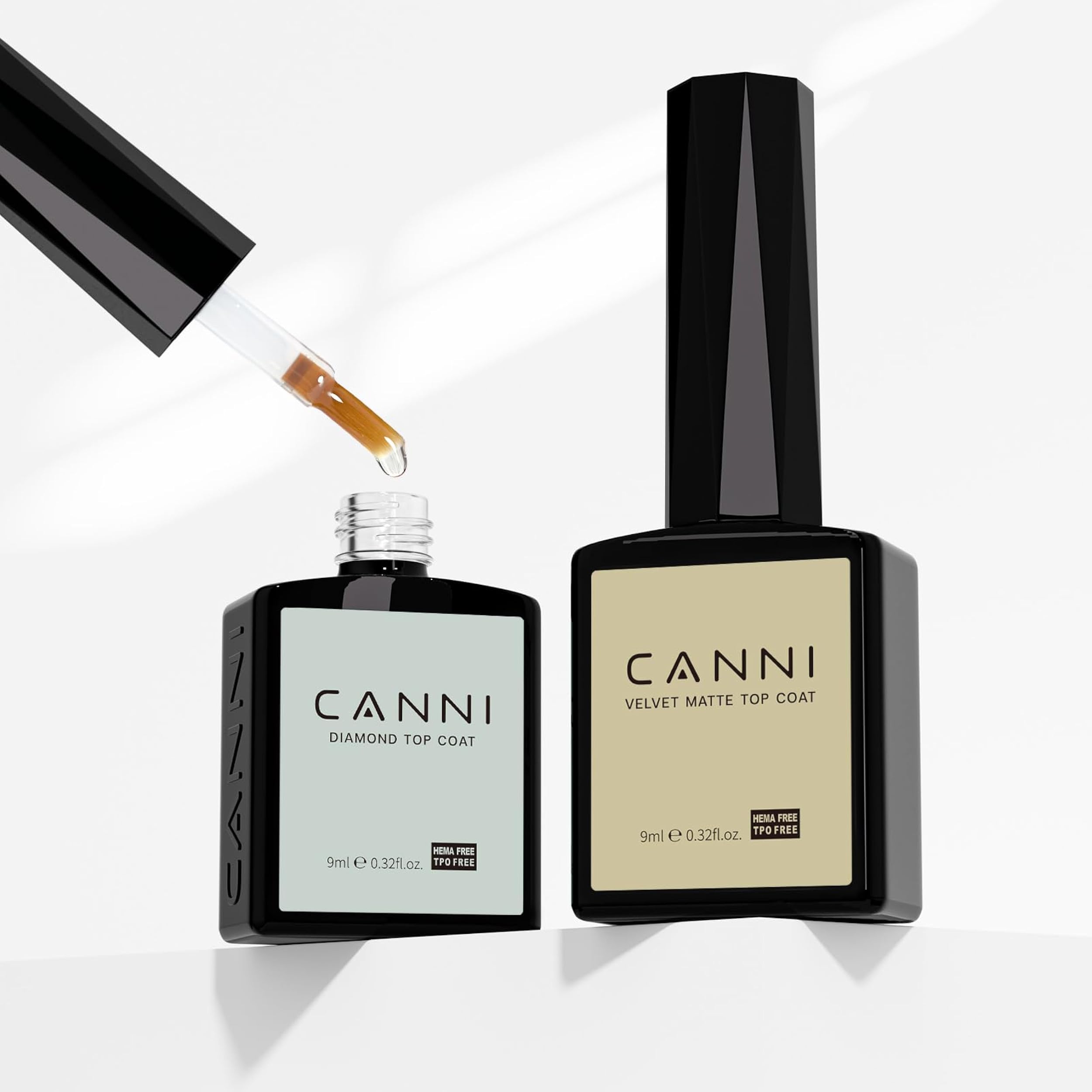 Snapklik.com : CANNI 2 Pcs 9ml Gel Top Coat Matte Top Gel Polish Set
