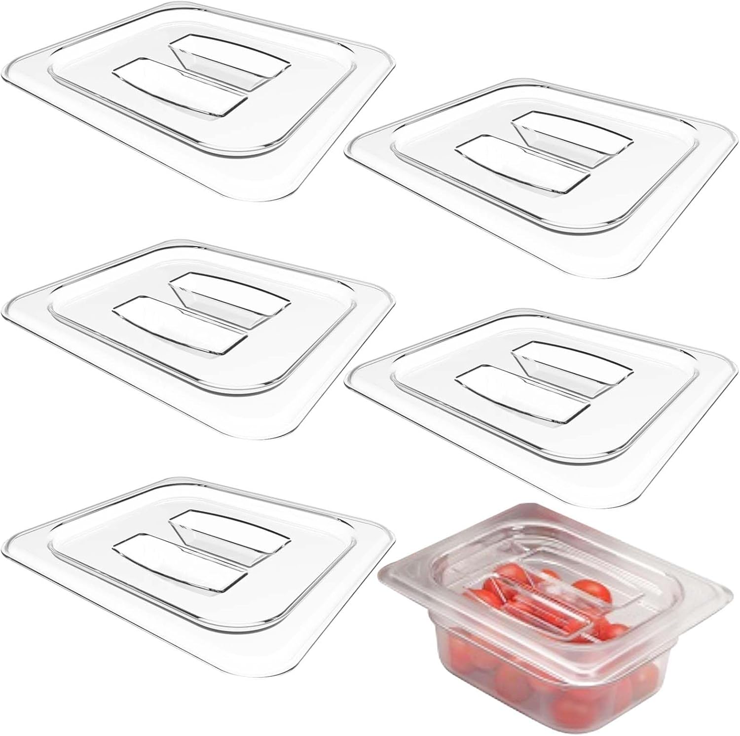 Amazon.com: NASHARIA Polycarbonate Food Pan Lids with Handle: 6 PCS ...