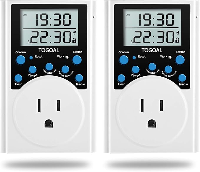 Digital Infinite Repeat Cycle Timer Plug with Countdown and 24 Hour ...