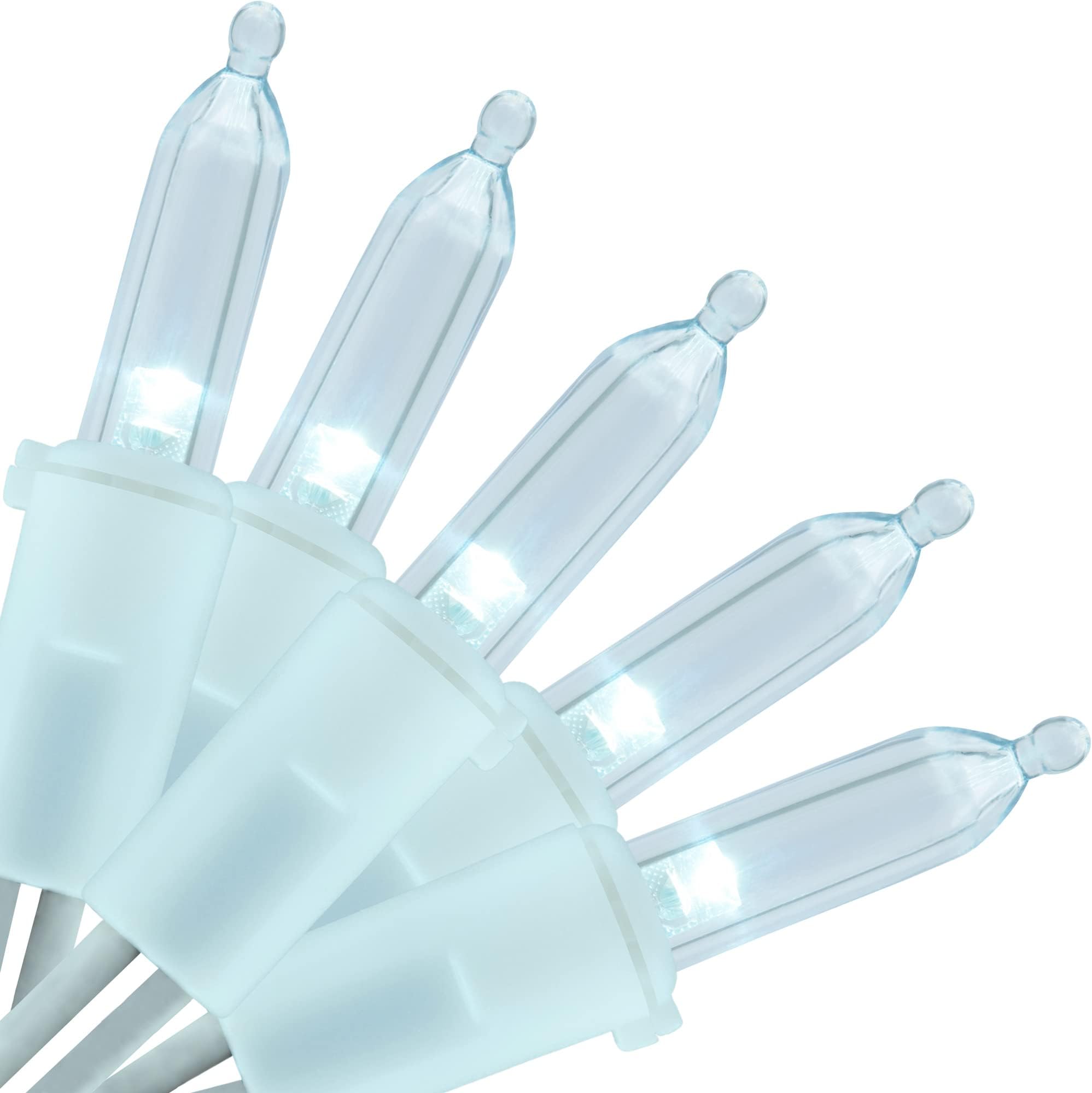 Amazon.com: Holiday Time LED Cool White Mini Lights with White Wire ...